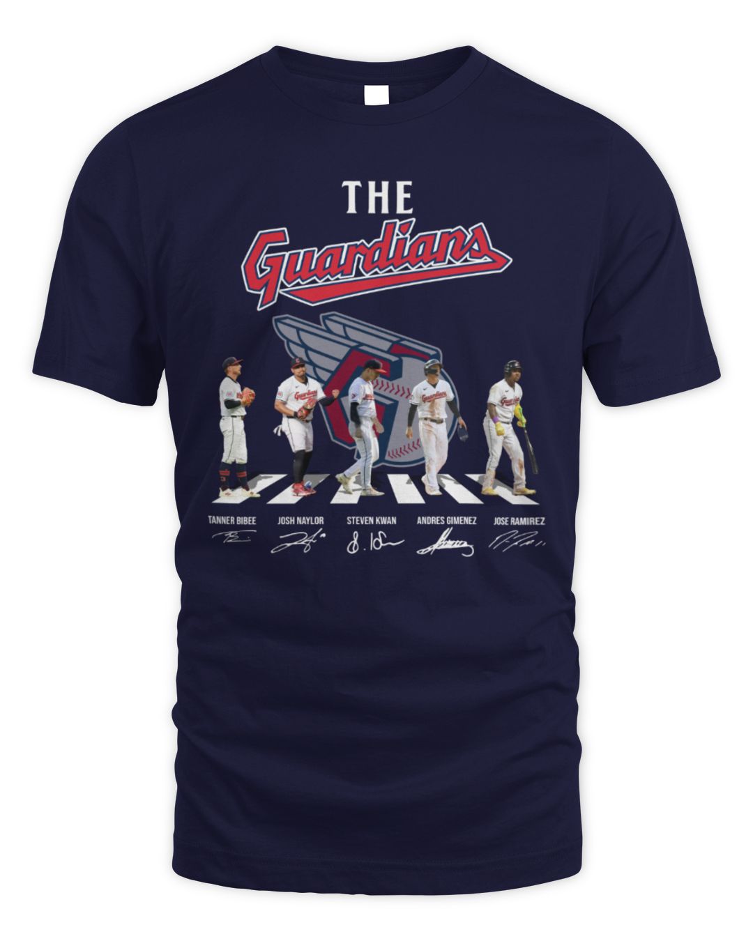 Cleveland Guardians The Guardians Legends Baseball Team Signatures T-Shirt