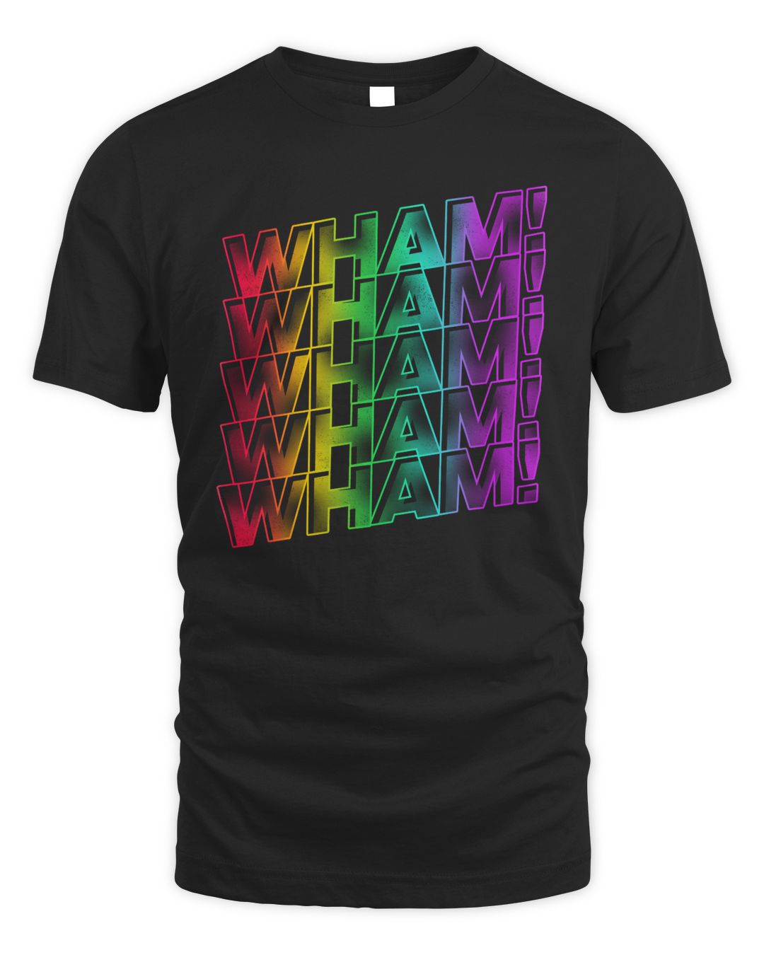 Wham Wham Wham Wham Rainbow Logos Graphic Black Shirt