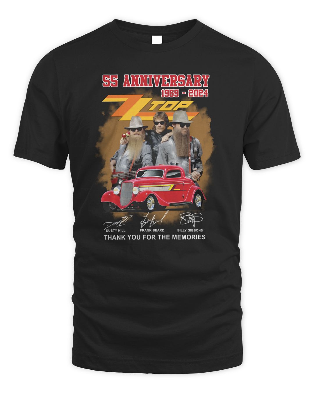 ZZ Top Merch Store 55th Anniversary 1969 2024 Memories T Shirt
