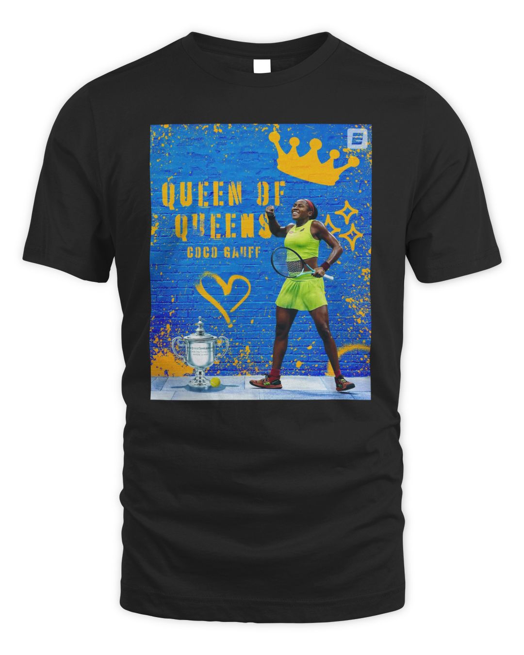 Queen Of Queen Coco Gauff Champions Black Tee