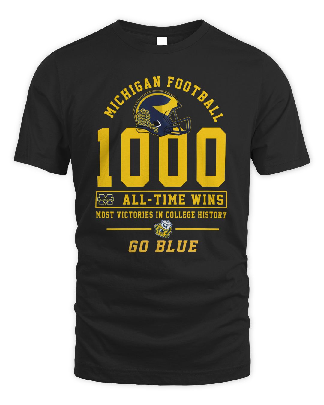 Michigan Football 1000 Wins All-Time Wins Go Blue Logo Shirt