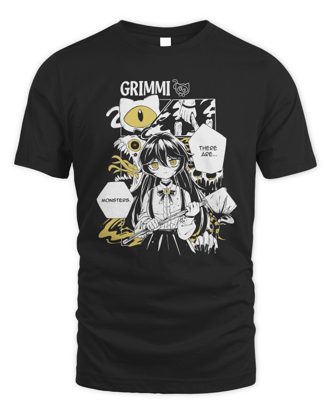 Pastel Melon Merch Grimmi Vtuber Horror Shirt Black