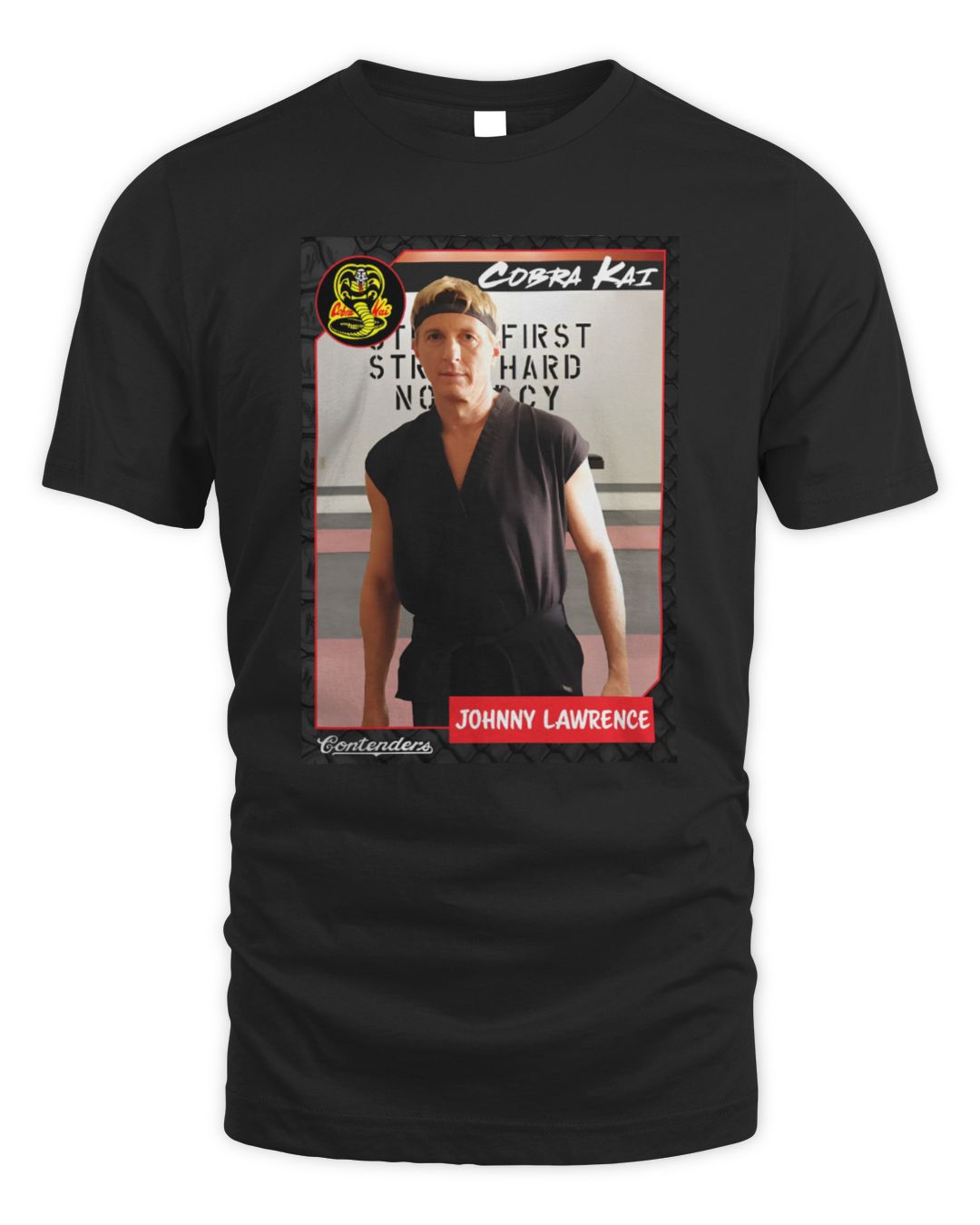 Contenders Clothing Cobra Kai Johnny Card Photo Shirt