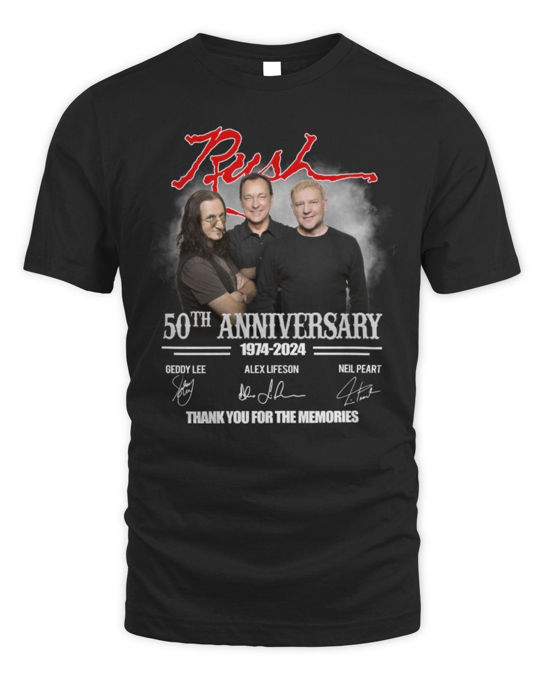 Official Rush 50th Anniversary 1974-2024 Thank You For The Memories Hoodie