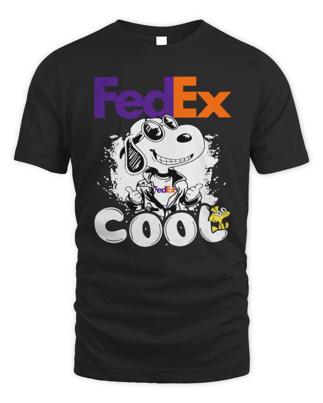 Snoopy And Woodstock Cool FedEx Logo Shirt Black