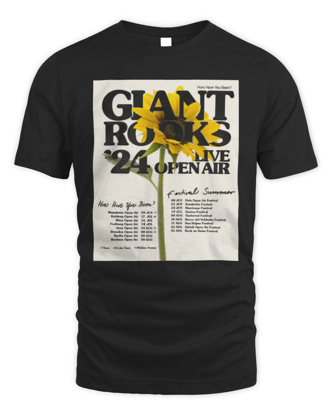 Giant Rooks Merch Live Open Air Festival Summer Tour 2024 Poster Shirt