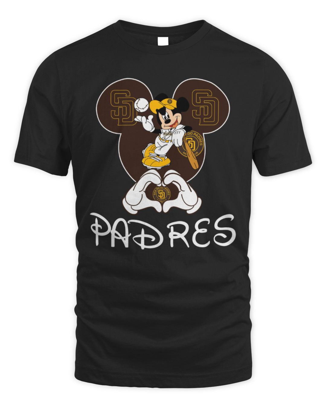 Mickey x San Diego Padres Baseball Logo Heart 2024 Tee