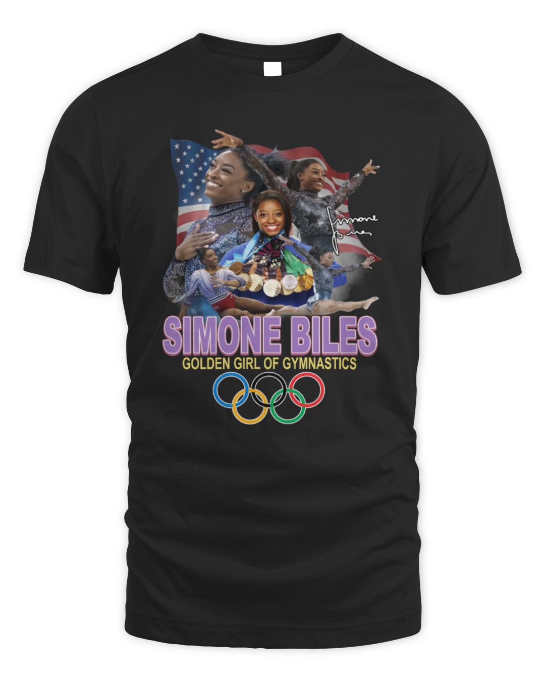 Official Simone Biles Golden Girl Of Gymnastics 2024 Tee