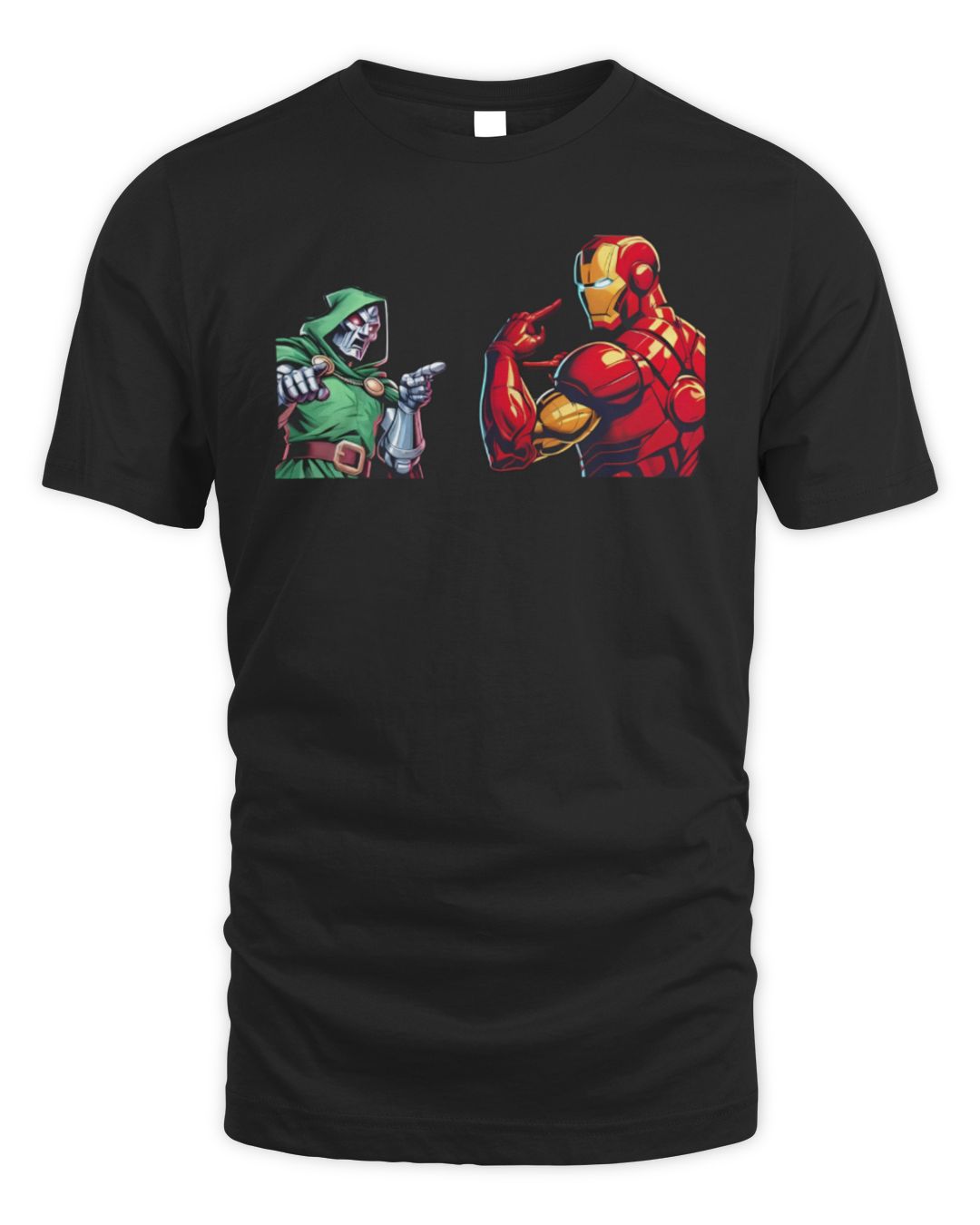 Robert Downey Jr Doctor Doom pointing Iron Man Tee Black