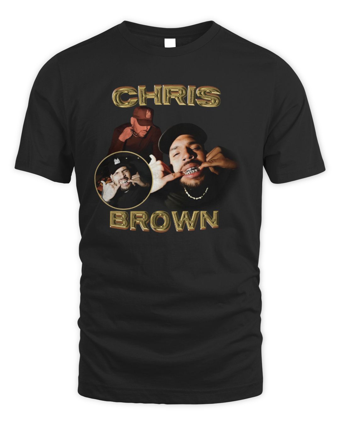 Chris Brown Store Merch Grillz Black T-Shirt