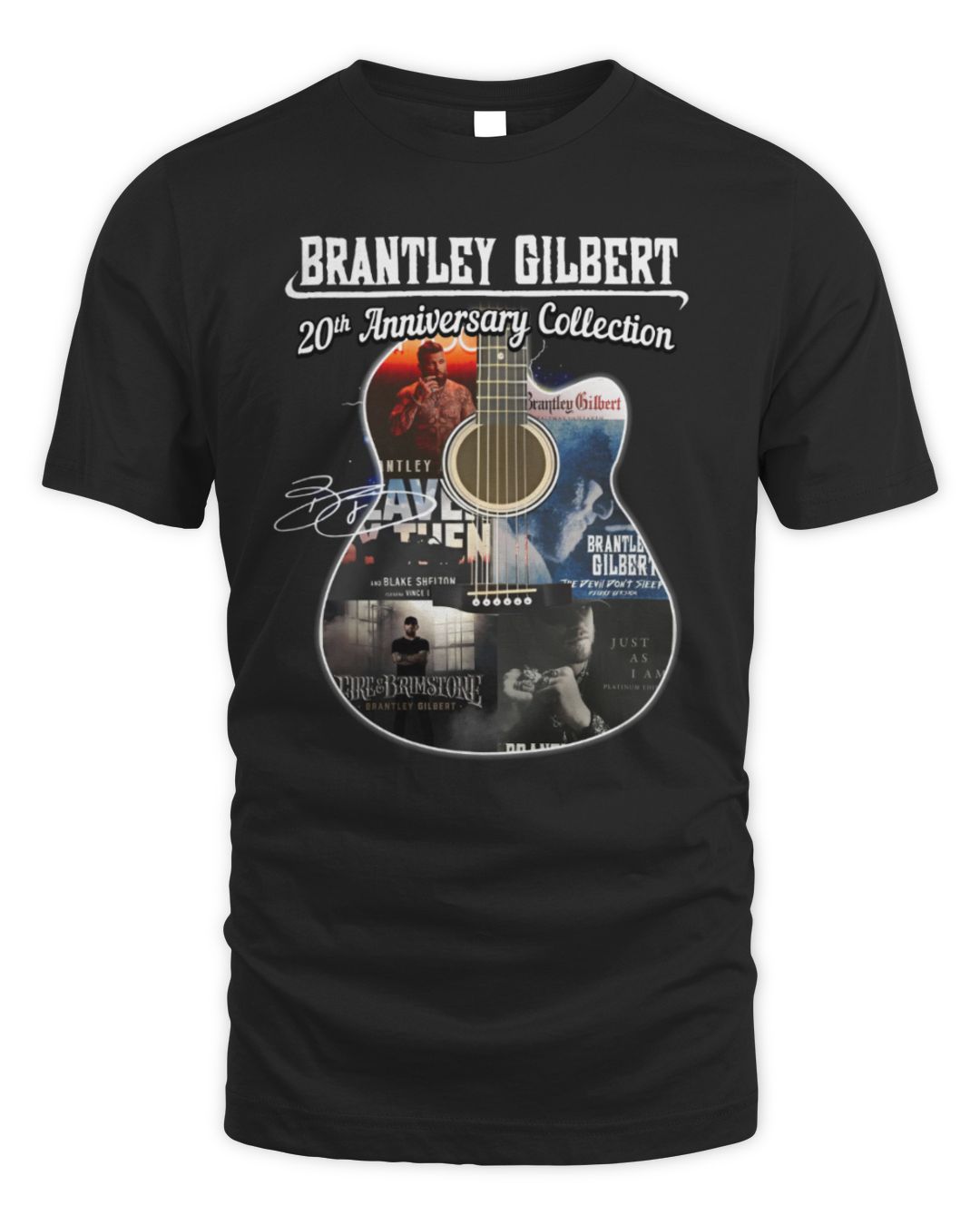 Brantley Gilbert 20Th Anniversary Collection Signature And Guitar 2024 Tee
