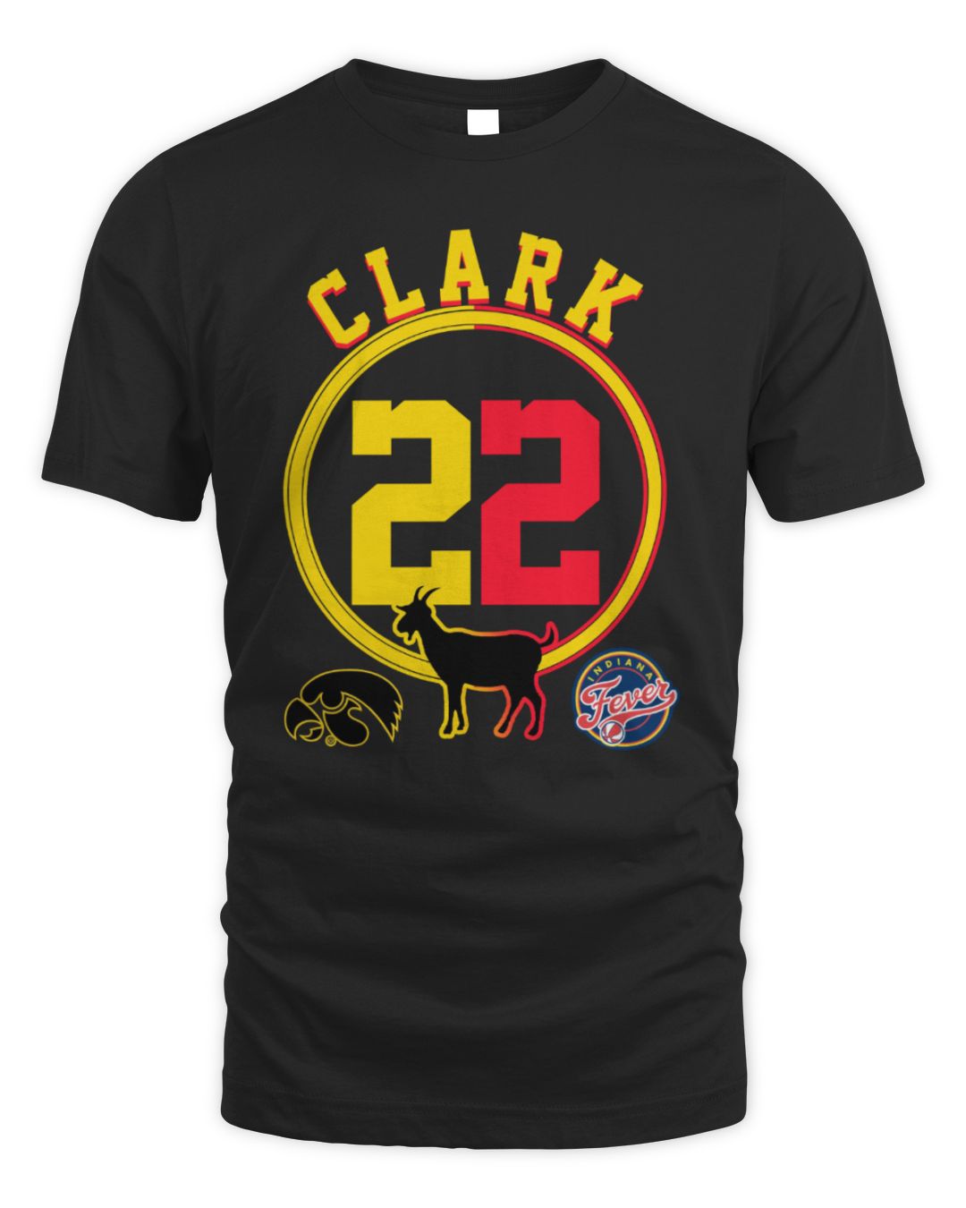 Caitlin Clark #22 Iowa Hawkeyes X Indiana Fever Goat Logo T-Shirt