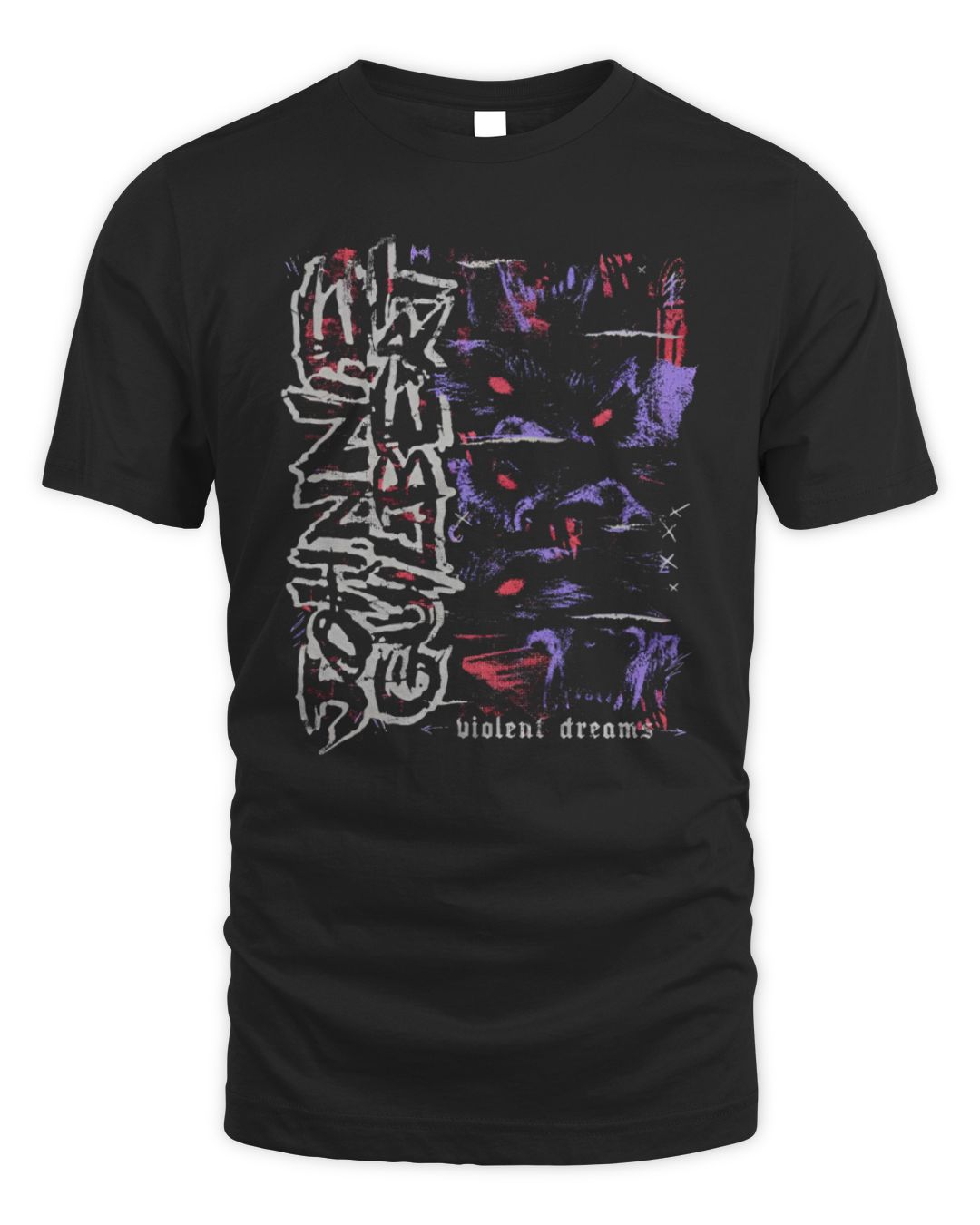 Johnnie Guilbert Merch Violent Dream Wolf Tee Black