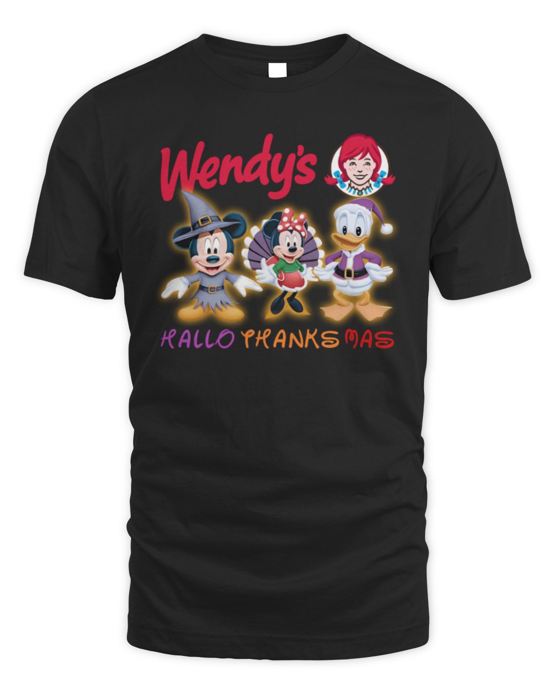 2024 Mickey And Minnie And Donald Duck Wendy’s HalloThanksMas Hoodie