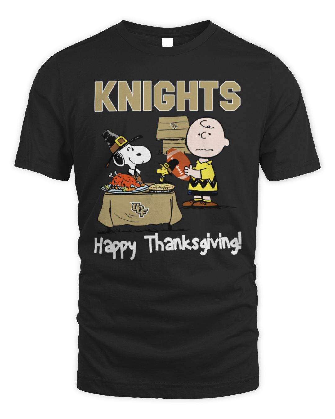 Charlie Brown And Snoopy UCF Knights Football Happy Thanksgiving 2024 Shirt