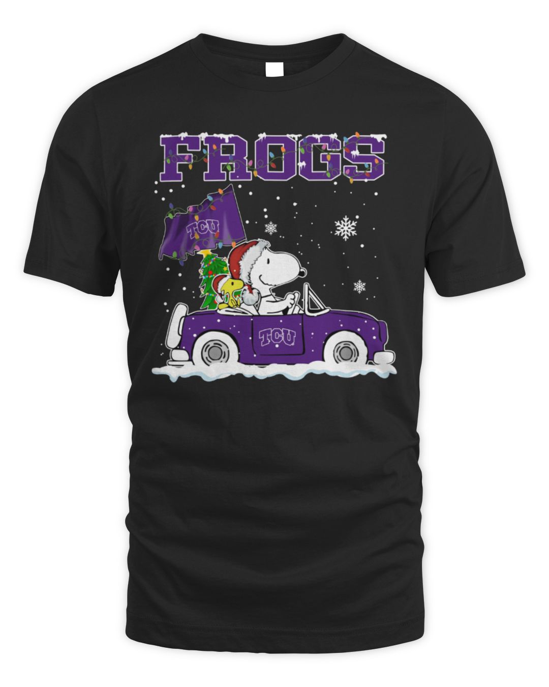 2024 TCU Horned Frogs Snoopy And Woodstock Driving Car Cute Snoopy Hoodie