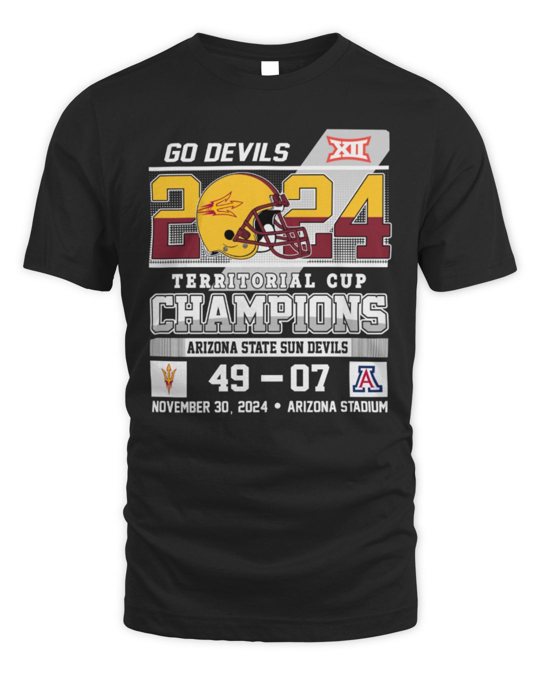 Arizona State Sun Devils Go Devils 2024 Territorial Cup Champions Shirt Black