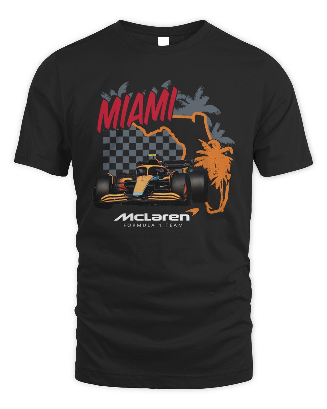 Official F1 Merch Mclaren Team 2023 F1 Miami Grand Prix T-Shirt