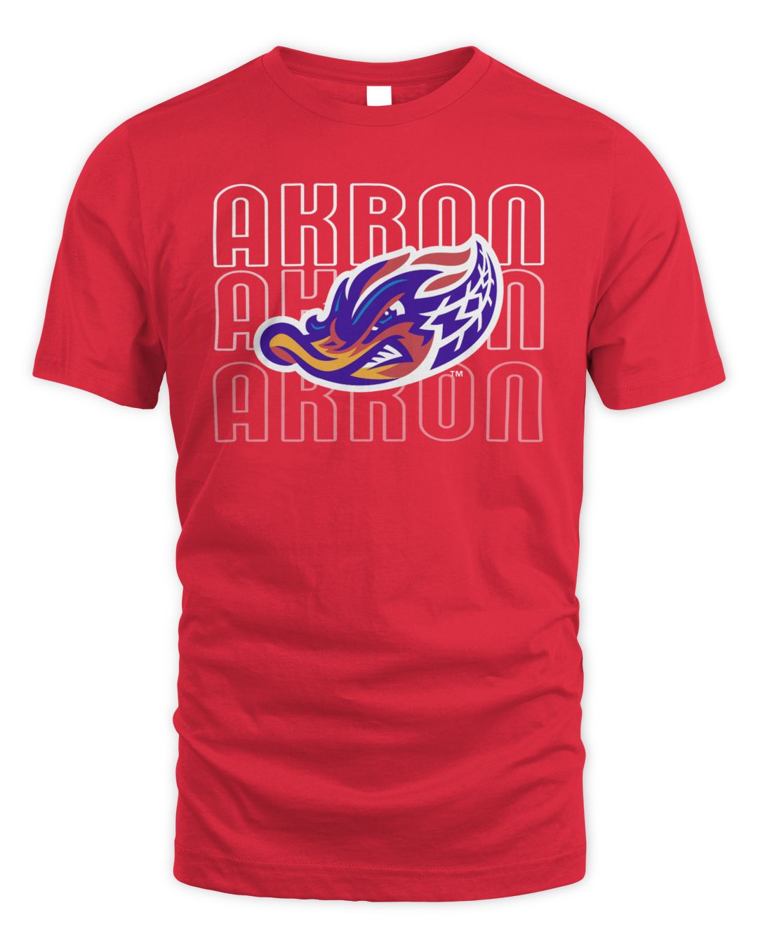 Akron RubberDucks Logo Akron Retro Colors Tee Red