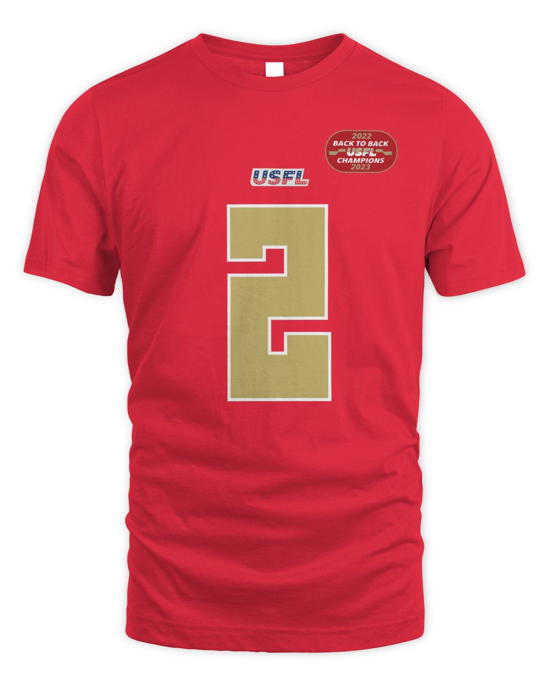 Birmingham Stallions 2022 Back To Back USFL Champions 2023 Tee Red