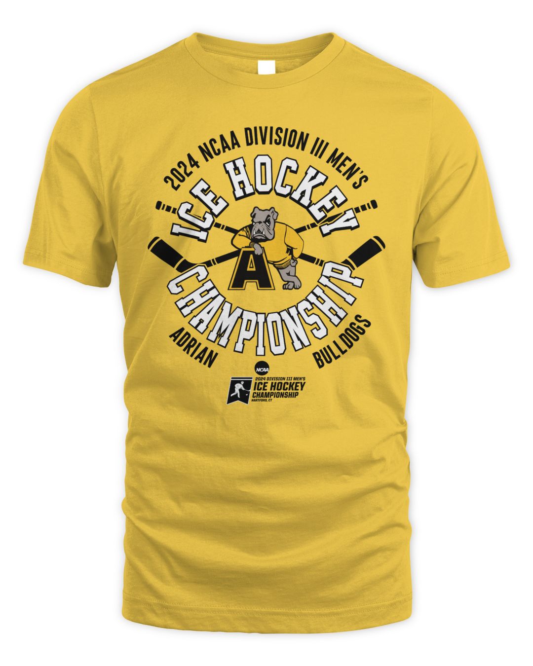 Adrian Bulldogs 2024 Ncaa Division III Men's Ice Hockey Championship Tee