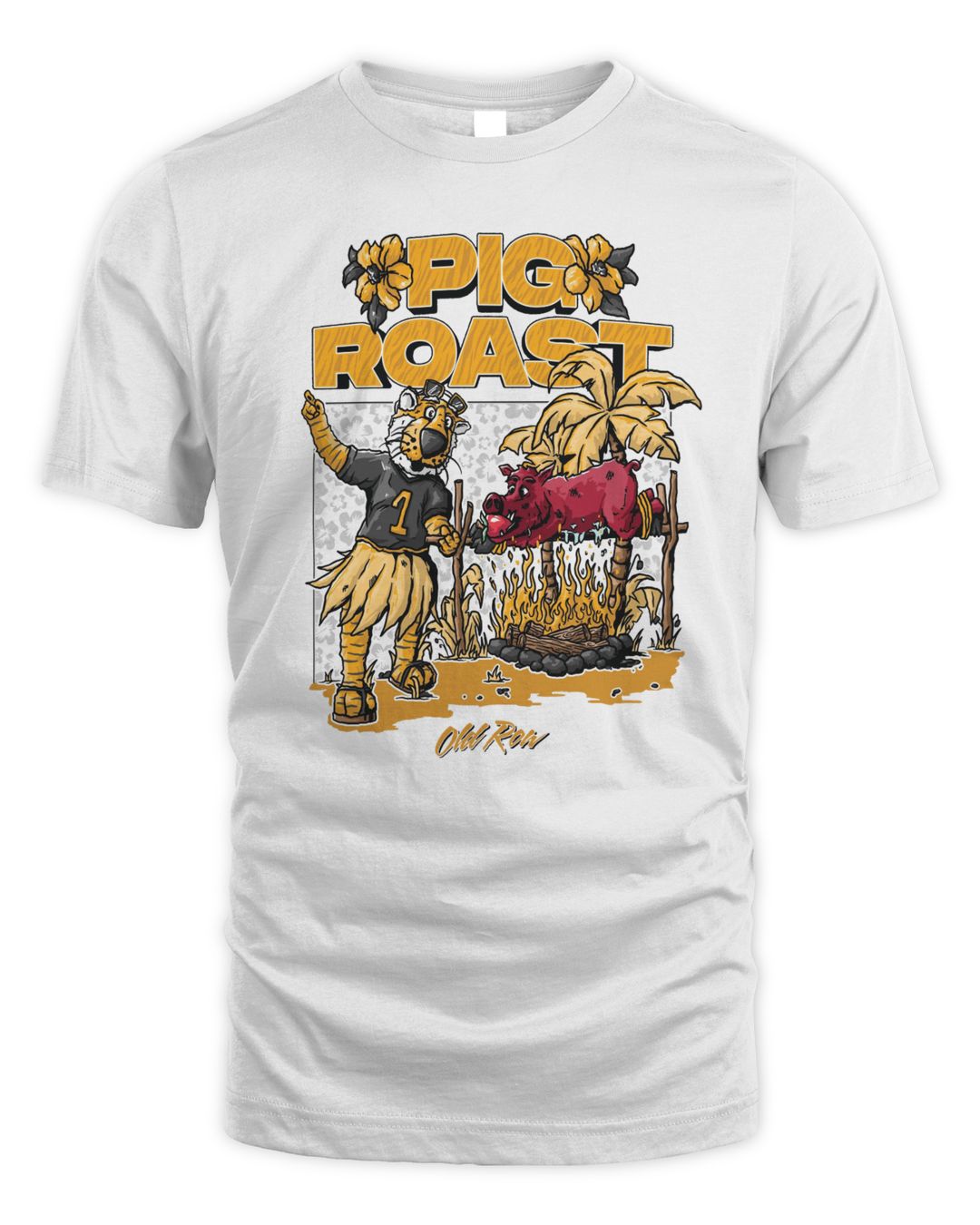 Tiger Pig Roast Pocket Tee Missouri Tiger Vs Arkansas Razorbacks