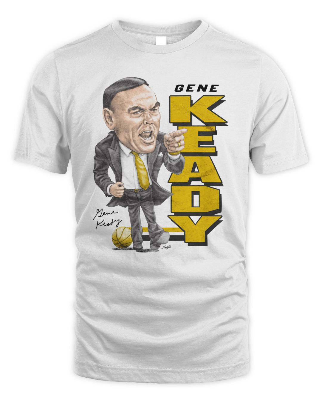 Gene Keady Caricature Signature Shirt White