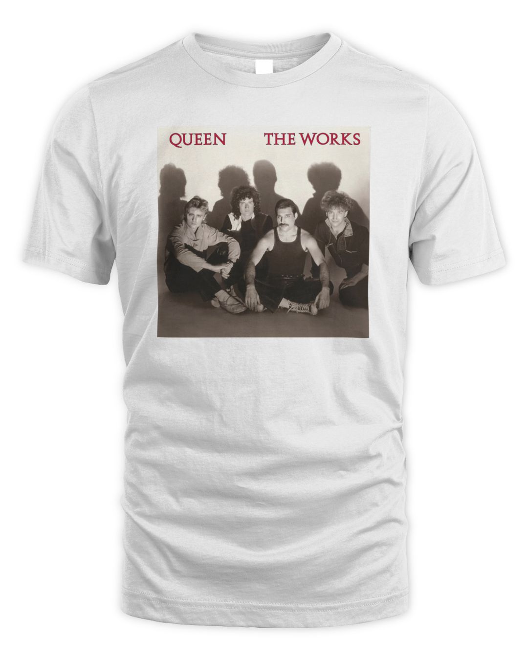 Queen The Works Album Cover Tee White