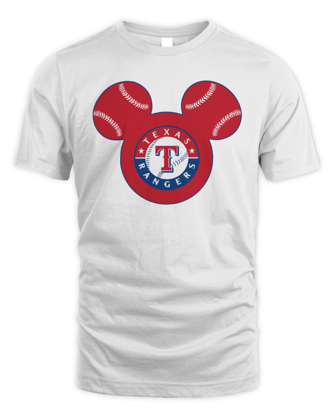 Official Mickey Mouse Head Texas Rangers Logo Tee