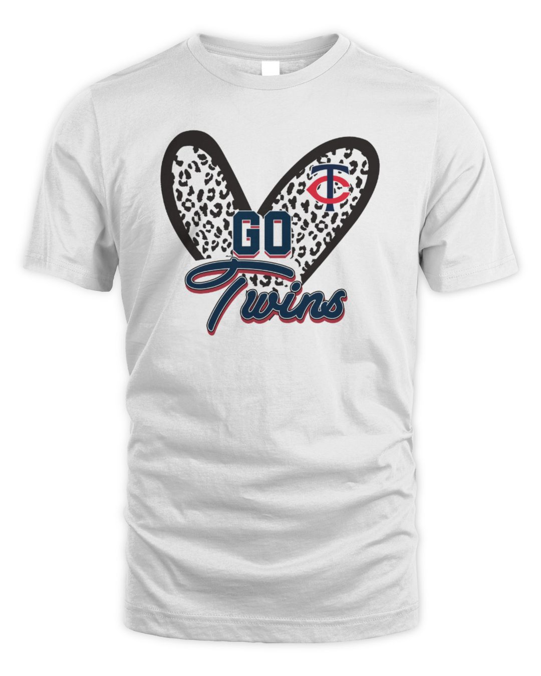 Minnesota Twins Go Twins Leopard Heart 2024 Tee