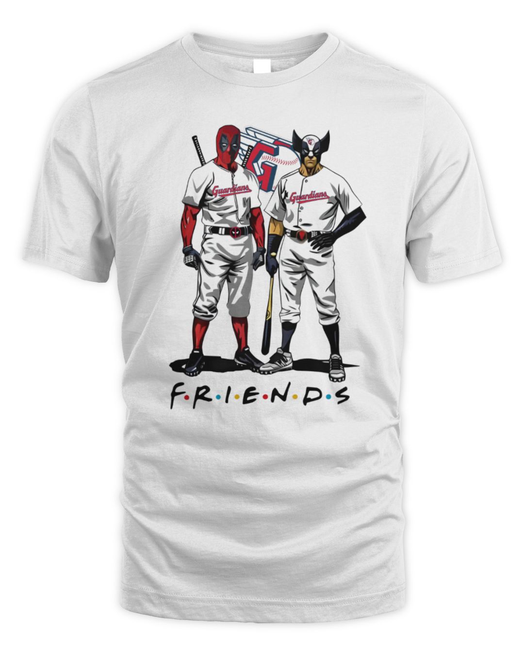 Deadpool And Wolverine Cleveland Guardians Friends Tv Show Shirt White