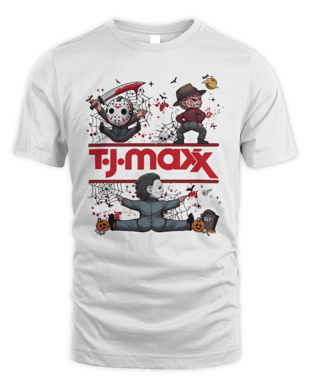 Official Horror Movie Characters TJ Maxx Halloween 2024 Shirt White