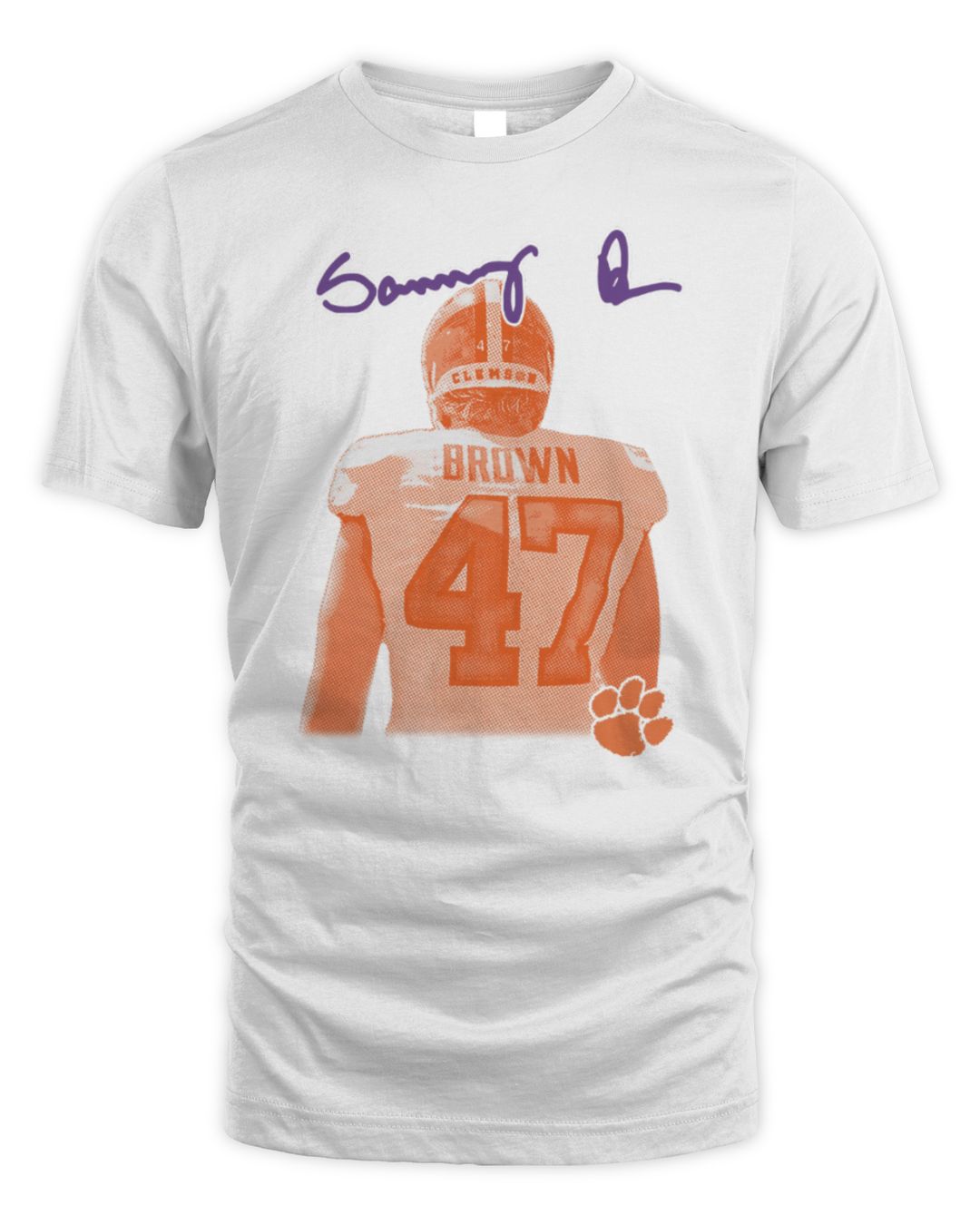 Clemson Tigers #47 Sammy Brown Spotlight Signature Tee