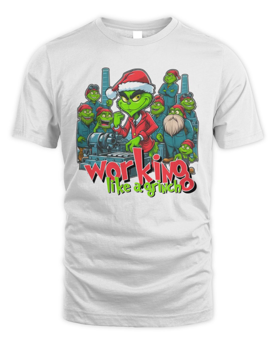 Official The Grinch Working Like A Grinch Merry Christmas Shirt