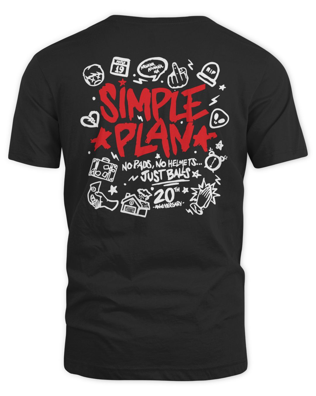 Simple Plan Doodle T Shirt 20th Anniversary