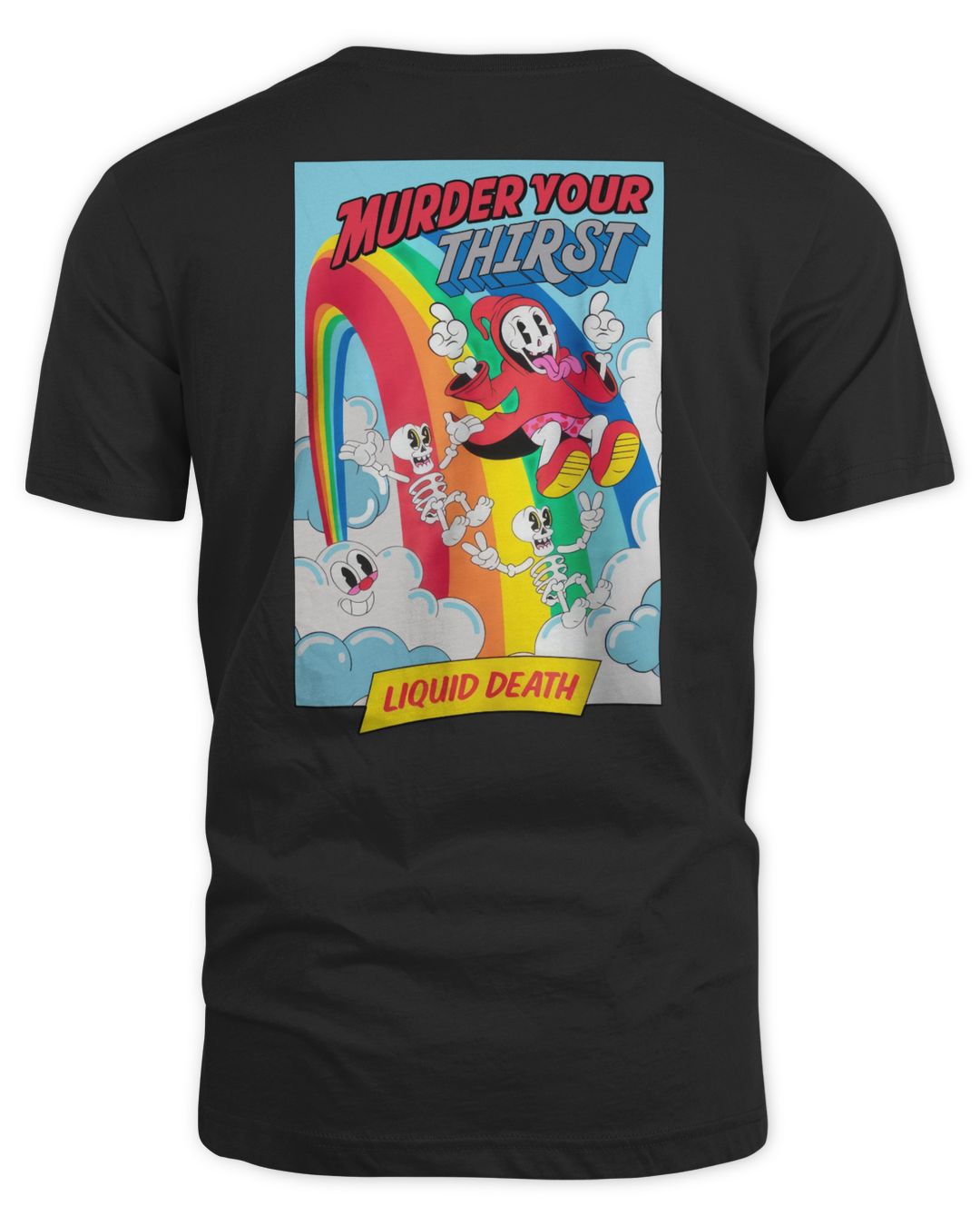 Liquid Death Merch Reaping Rainbow Tee Black | Ahoged