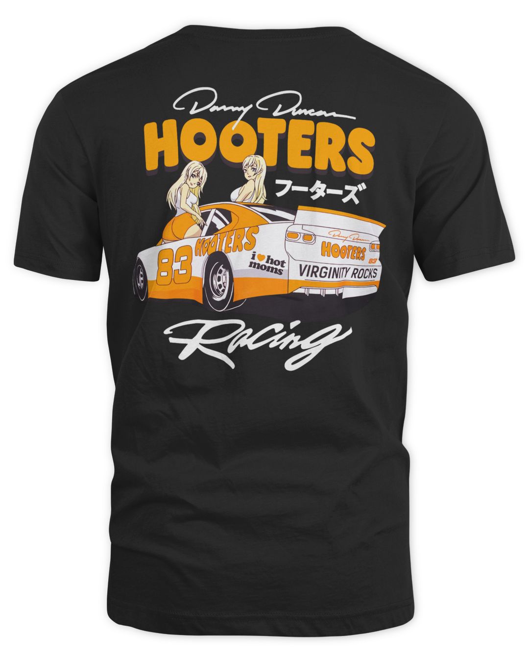 Danny Duncan Merch Hooters Virginity Rocks Racing Black Tee