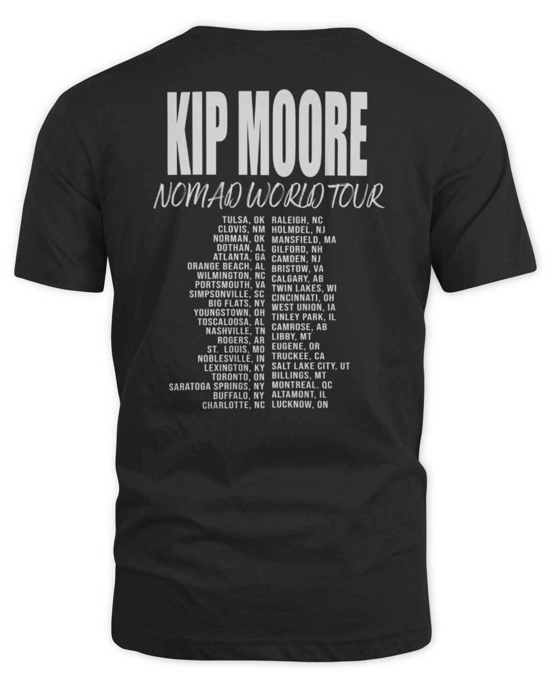 Kip Moore Merch Camo Skull World Tour Tee