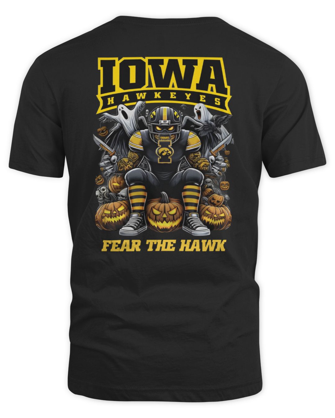 Official Iowa Hawkeye Go Hawks Fear The Hawk Mascot Hoodie 2024