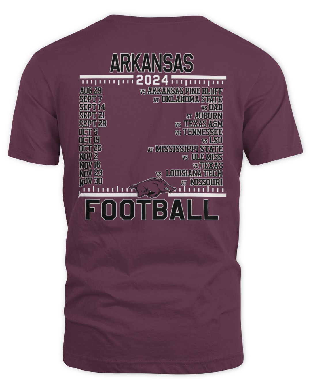 Champion Arkansas Razorbacks 2024 Football Schedule Logo